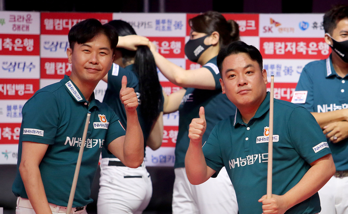 ‘조재호·김민아 2승씩’ NH농협카드, SK렌터카 4-0 완파…PBA팀리그 1R 선두 유지→우승 앞으로