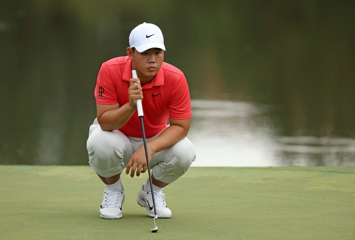 발목 재활 마친 김주형 PGA PO 1차전 1R 단독 2위 쇼 “시즌 새로 시작하는 느낌”
