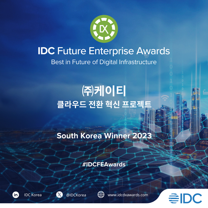 KT, 2023 IDC 퓨쳐엔터프라이즈 어워드 수상…클라우드 혁신 프로젝트 성과 인정
