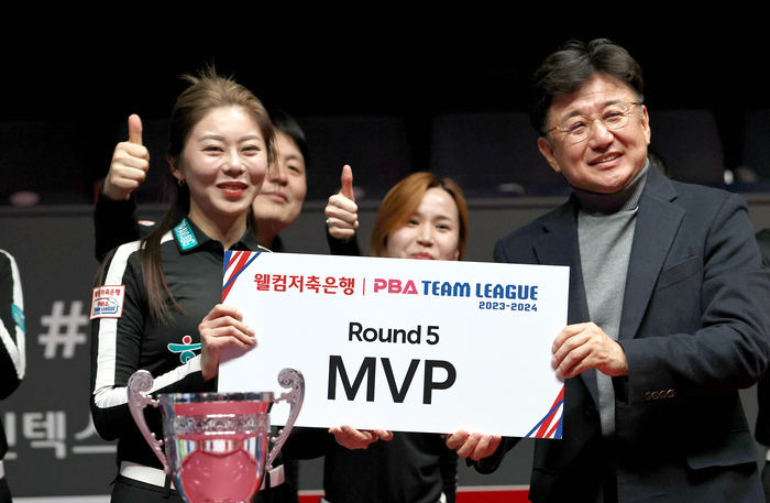 하나카드, PBA팀리그 5R 짜릿한 뒤집기 우승!…‘승률 64.3%’ 김가영 MVP