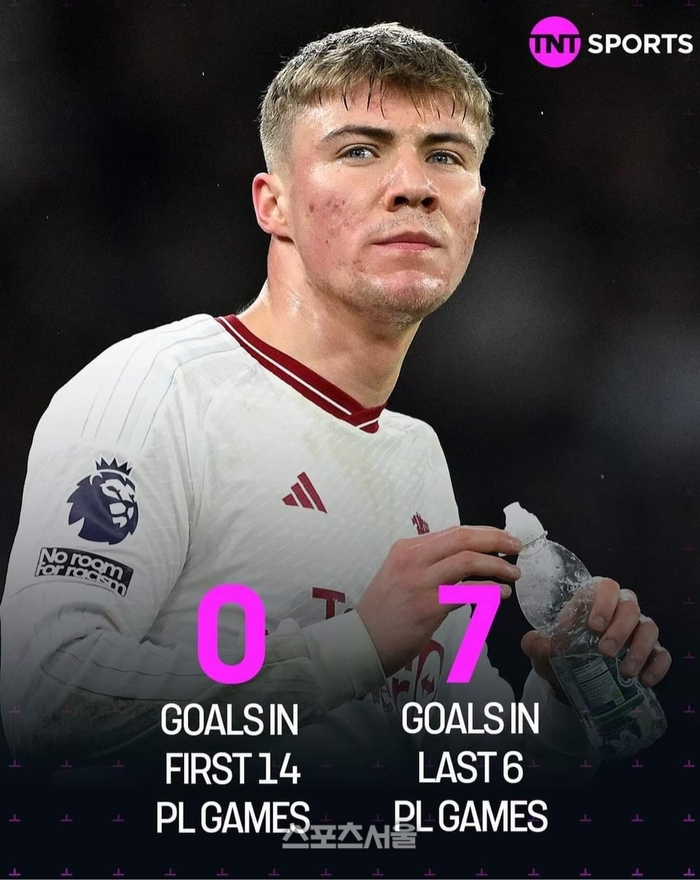 맨유 ‘애물단지’가 이젠 ‘복덩이’로...회이룬, EPL 6경기 연속골 기염