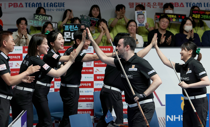 우리금융·하이원 모두 졌다…NH농협카드 선두, PBA팀리그 3R 우승팀 최종일 가린다