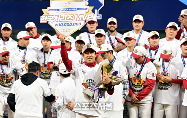 [포토] 김강민, 한국시리즈 MVP 차지