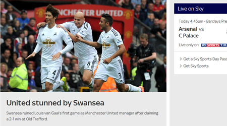 개막전 축포 기성용 '英 외신' 메인 장식